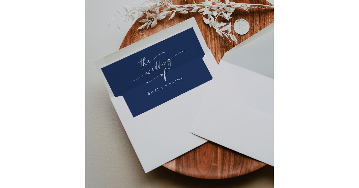 Boho Chic Royal Blue Wedding Envelope Liner | Zazzle