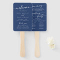 Boho Chic Royal Blue Wedding Program Hand Fan | Zazzle