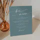 Boho Chic Seafoam Teal Wedding Bar Pedestal Sign | Zazzle