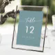 Boho Chic Seafoam Teal Wedding Table Numbers | Zazzle