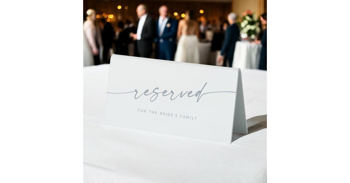 Boho Chic Slate Blue Wedding Reserved Sign | Zazzle