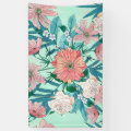 Boho chic spring garden flowers illustration banner | Zazzle