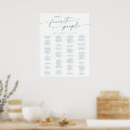 Boho Chic Teal and White Printable Seating Chart | Zazzle