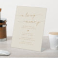 Boho Chic Vintage Gold Wedding In Loving Memory Pedestal Sign | Zazzle