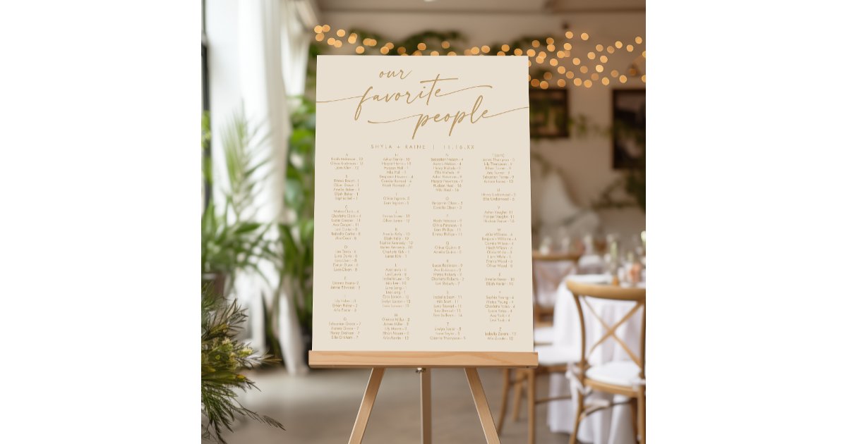 Boho Chic Vintage Gold Wedding Seating Chart Foam Board | Zazzle