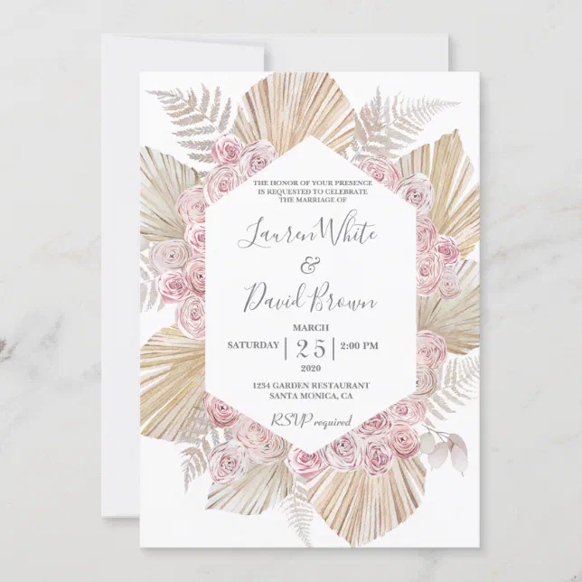 Boho chic wedding invitation | Zazzle