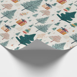 Boho Christmas Scene Gift Wrapping Paper | Zazzle