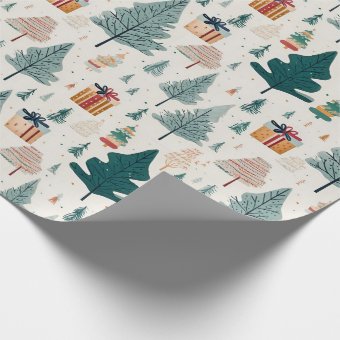 Boho Christmas Scene Gift Wrapping Paper | Zazzle