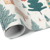 Boho Christmas Scene Gift Wrapping Paper | Zazzle