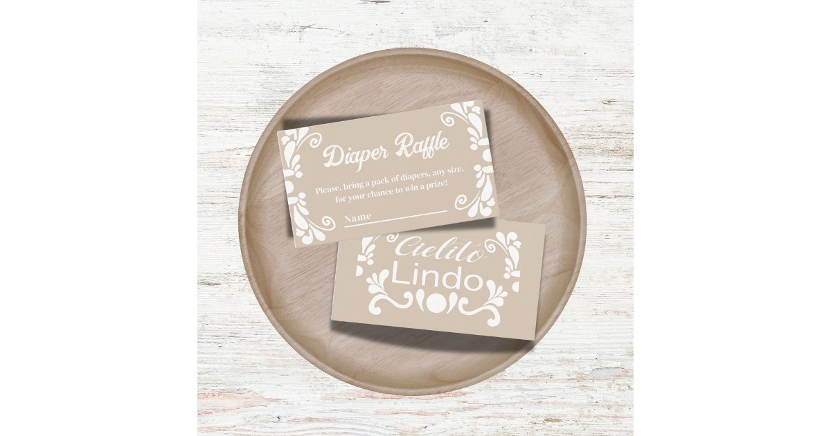 Boho Cielito Lindo Mexican Baby Shower Diaper Enclosure Card | Zazzle