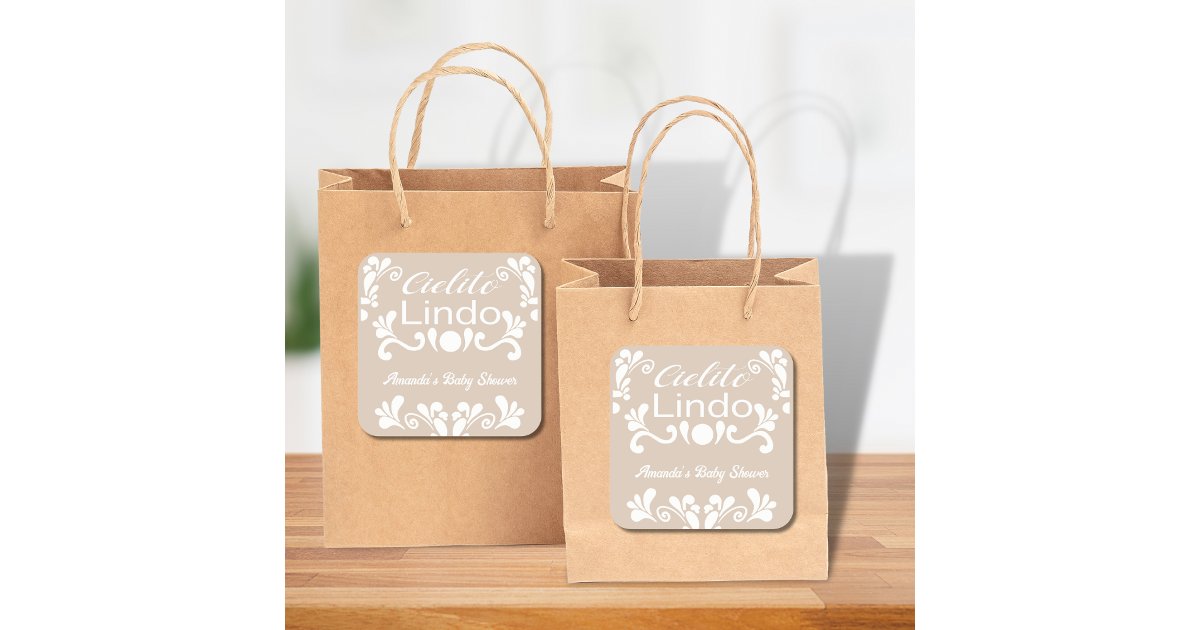 Boho Cielito Lindo Mexican Baby Shower Square Sticker | Zazzle