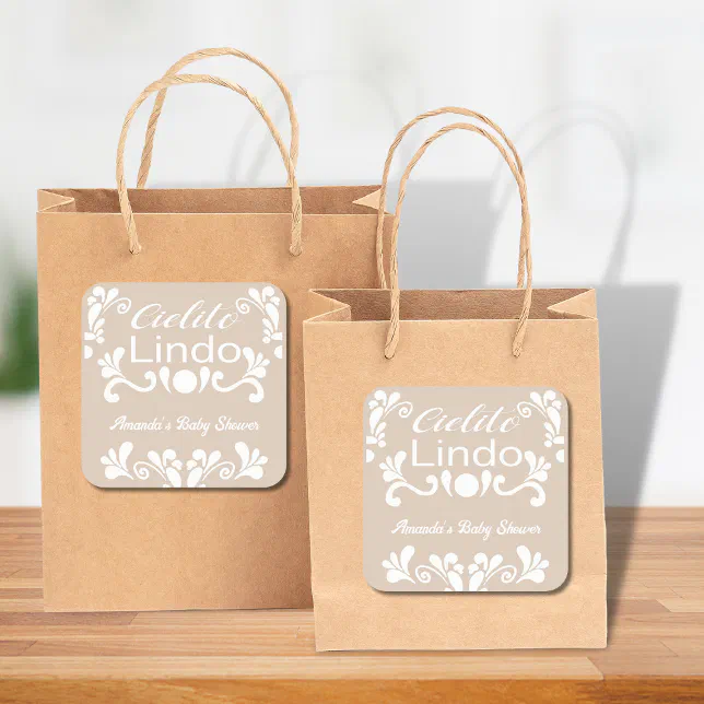 Boho Cielito Lindo Mexican Baby Shower Square Sticker | Zazzle