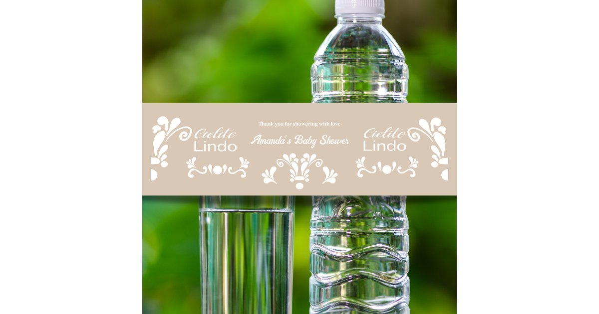 Boho Cielito Lindo Mexican Baby Shower Water Bottle Label | Zazzle
