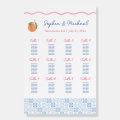 Boho Citrus Pink Squiggle 12 Tables Seating Chart Foam Board | Zazzle