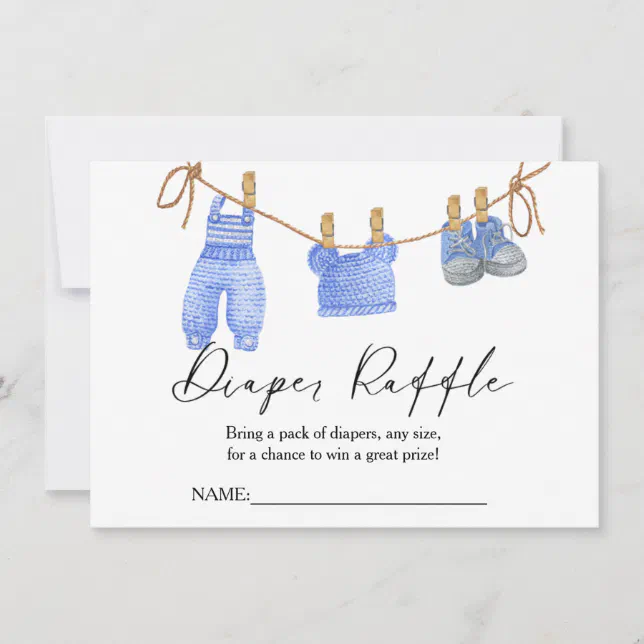 Boho Clothes Daiper Raffle for baby Shower Card | Zazzle