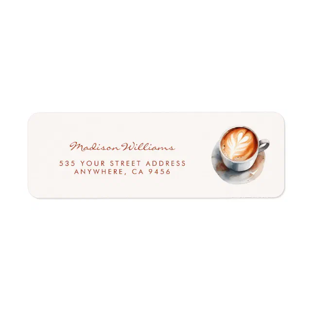 Boho Coffee Themed Bridal Shower Address Label | Zazzle