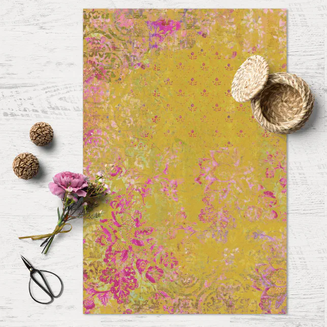 Boho Collage Texture Decoupage Tissue Paper | Zazzle