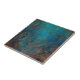 Boho Copper Blue Script Handwriting Grunge Ceramic Tile | Zazzle