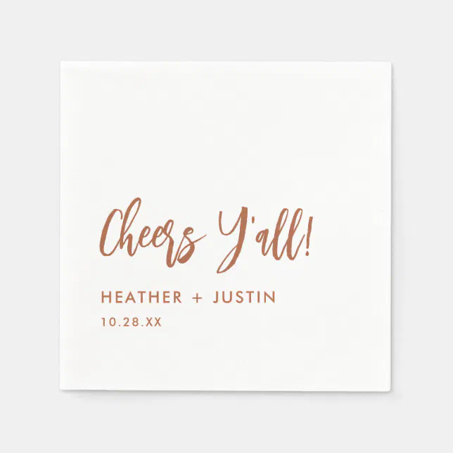 Boho Country Cheers Y'all Texas Wedding Napkins | Zazzle