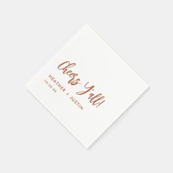 Boho Country Cheers Y'all Texas Wedding Napkins | Zazzle