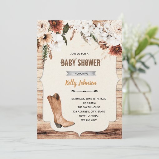 Boho cowgirl western theme invitation | Zazzle