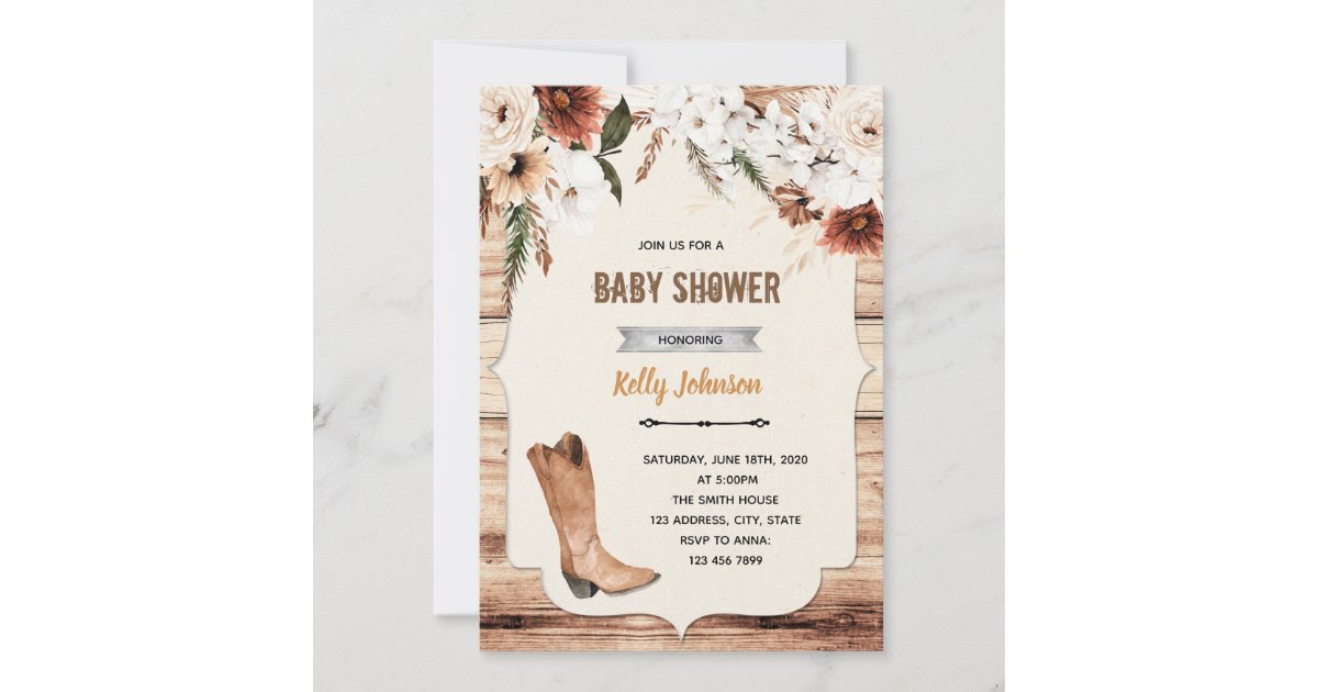 Boho cowgirl western theme invitation | Zazzle