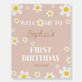 Boho Daisy Bloom Birthday Welcome Sign | Zazzle