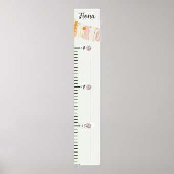 Boho Daisy Girls Growth Chart | Zazzle