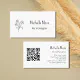 Boho Daisy QR code Simple Floral Designer Business Card | Zazzle