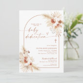 Boho Dedication Invite | Pampas Grass Boho Baptism | Zazzle