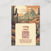 Boho Desert Cactus Illustrated Wedding QR Code Enclosure Card | Zazzle