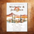 Boho Desert Cactus Western All-in-One Wedding Invitation | Zazzle