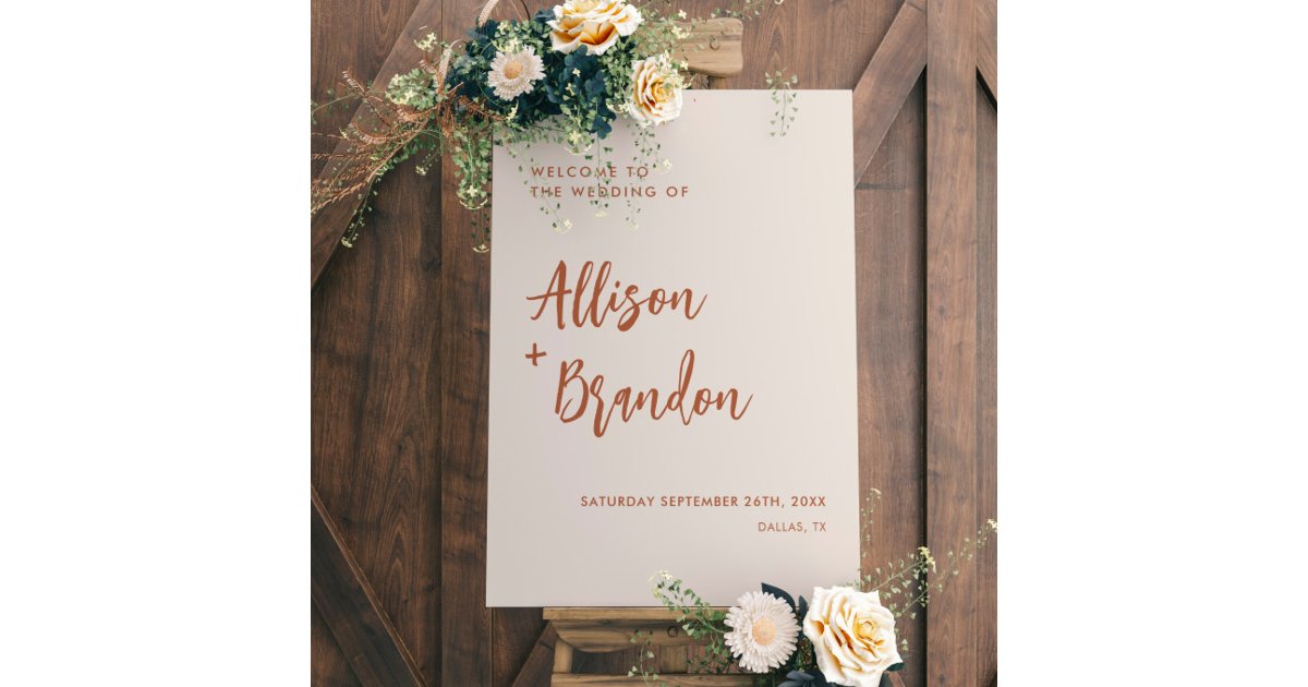 Boho Desert Large Wedding Welcome Sign | Zazzle