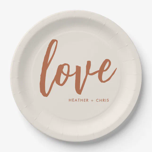 Boho Desert Love Wedding Engagement Party Paper Plates | Zazzle