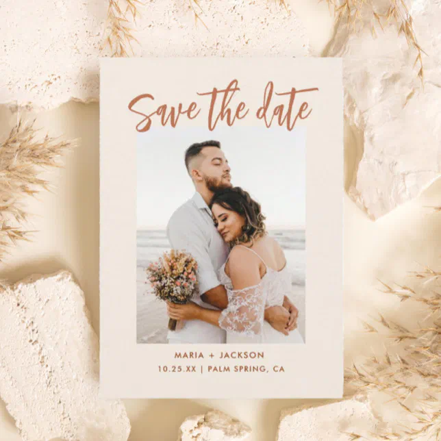 Boho Dessert Photo Save The Dates Cards | Zazzle