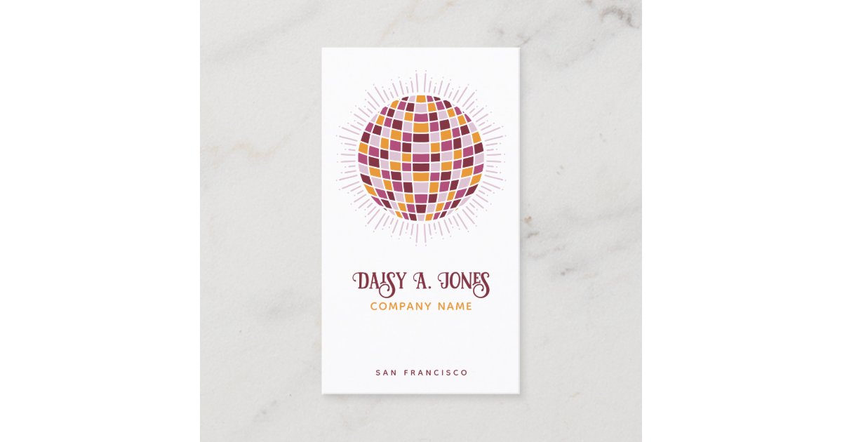 Boho Disco Ball Business Card | Zazzle