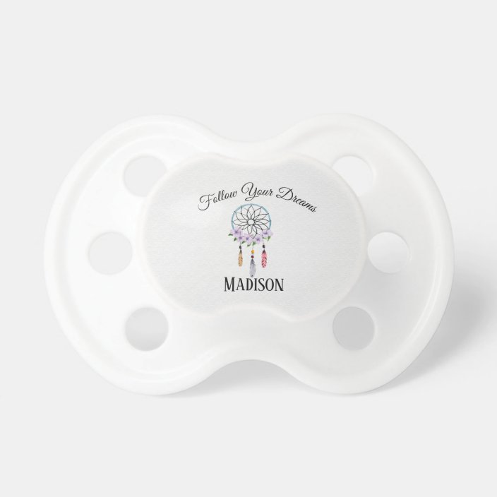 Boho Dream Catcher Floral Flower Personalized Name Pacifier | Zazzle.com