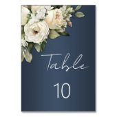Boho Dusty Blue Vintage Roses Wedding Table Number | Zazzle