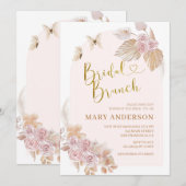 Boho Dusty Pink Floral Bridal Shower Brunch Invitation | Zazzle