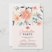 Boho earth tone floral watercolor photo graduation invitation | Zazzle