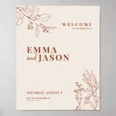 Boho Earthy Beige Wedding Welcome Sign | Zazzle