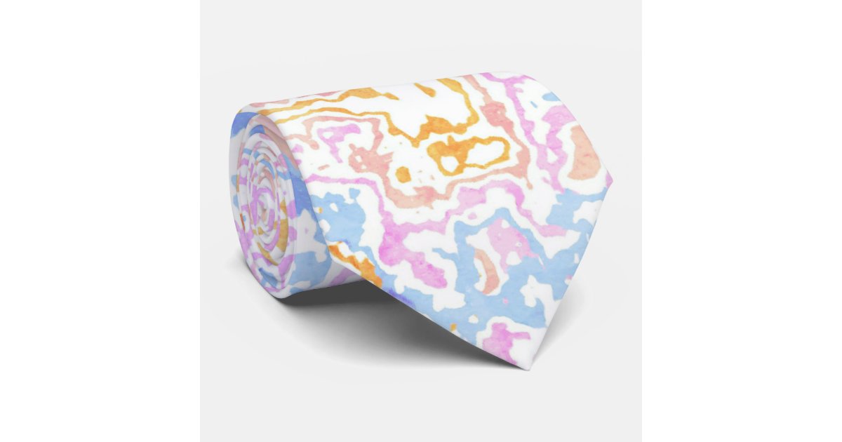 Boho Eclectic Hippie Funky Colorful Pastel Marble Neck Tie | Zazzle