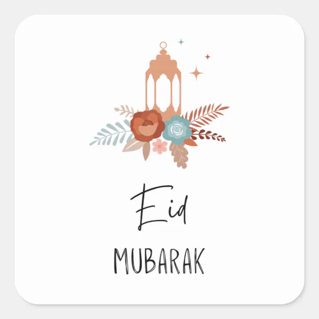 Boho Eid Mubarak Gift Sticker | Zazzle
