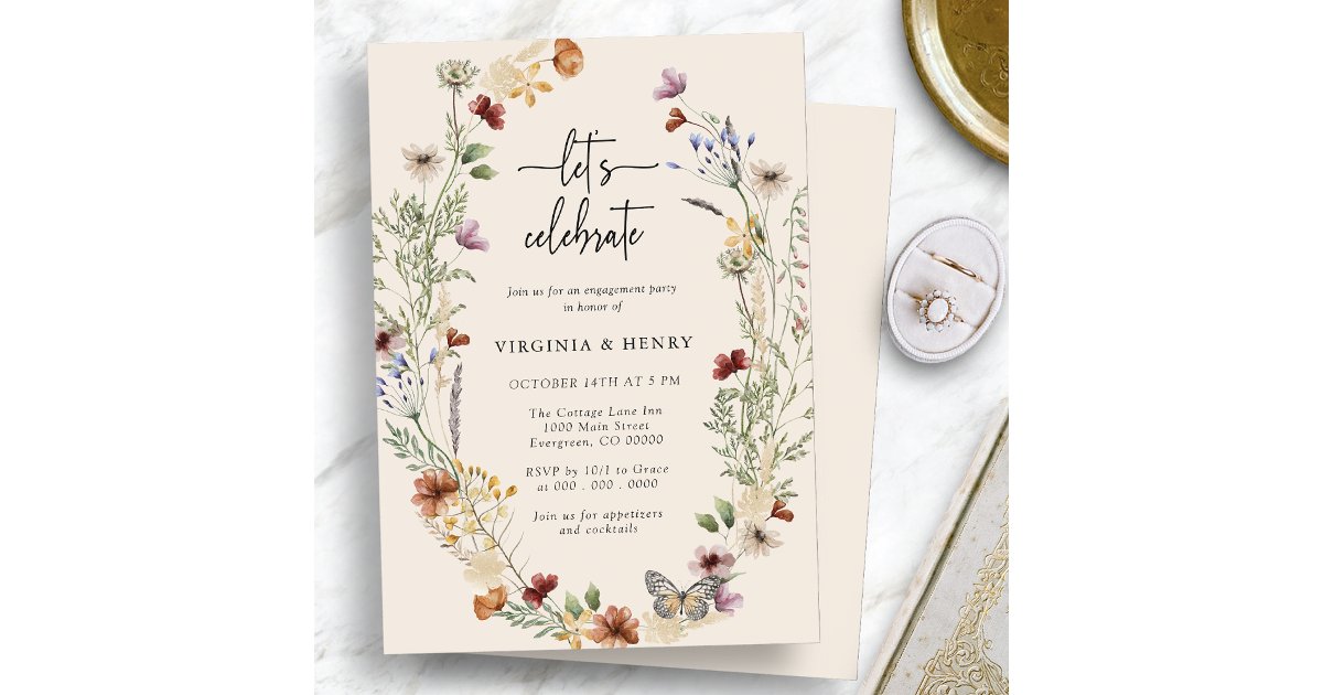 Boho Engagement Party Invitation | Zazzle