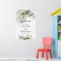 Boho Eucalyptus greenery branches gold Welcome Poster | Zazzle