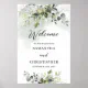 Boho Eucalyptus greenery branches gold Welcome Poster | Zazzle