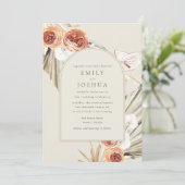 Boho Fall Floral Digital Wedding Invitation | Zazzle