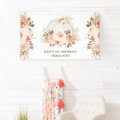 Boho Fall Floral Pumpkin Happy Birthday Party Banner | Zazzle