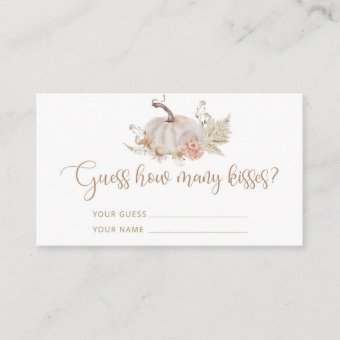 Boho fall guess how many kisses bridal game enclos enclosure card | Zazzle