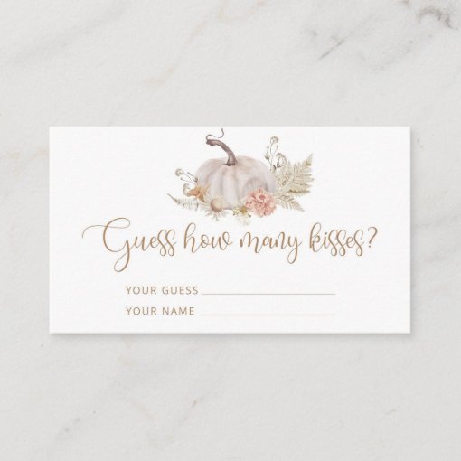 Boho fall guess how many kisses bridal game enclos enclosure card | Zazzle